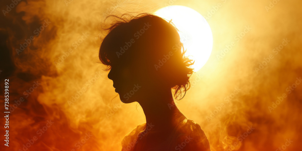 A figure is having a moment standing before the sun, captured through ...
