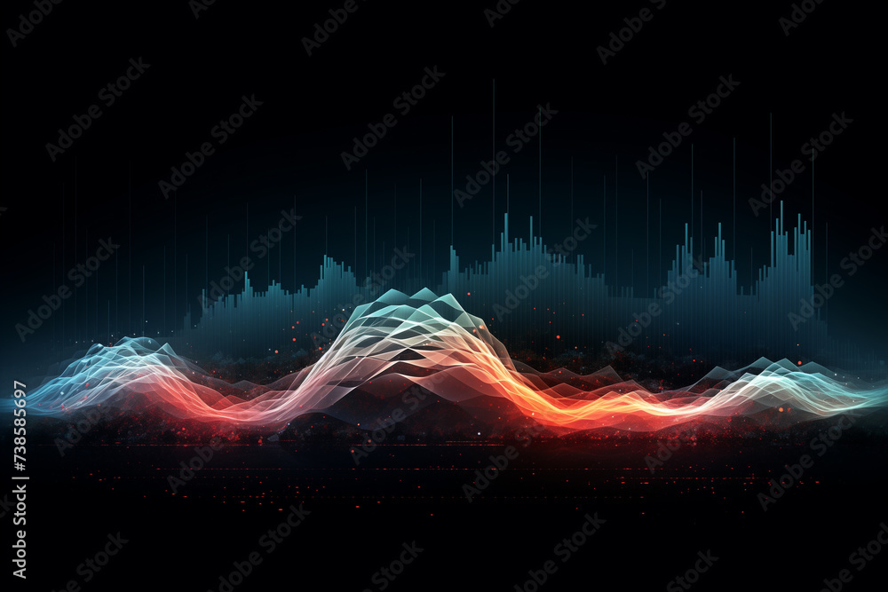 Sound waves modern sound equalizer. Radio wave icons. Volume level ...