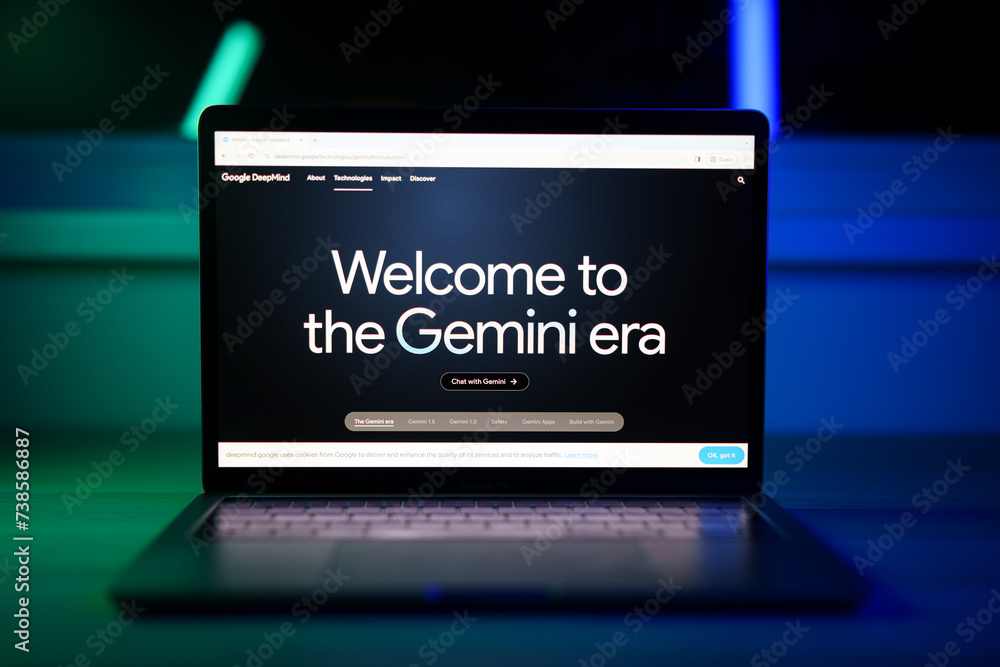 Google Gemini Artificial intelligence Chatbot on computer screen Stock ...