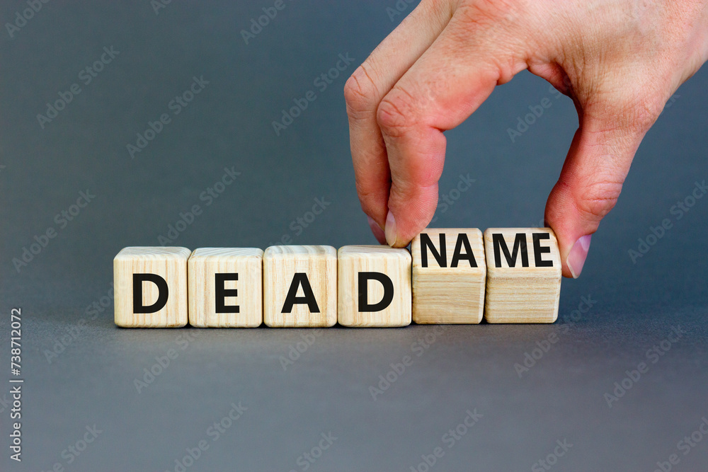 Deadname or name symbol. Concept words Deadname or Name on beautiful ...