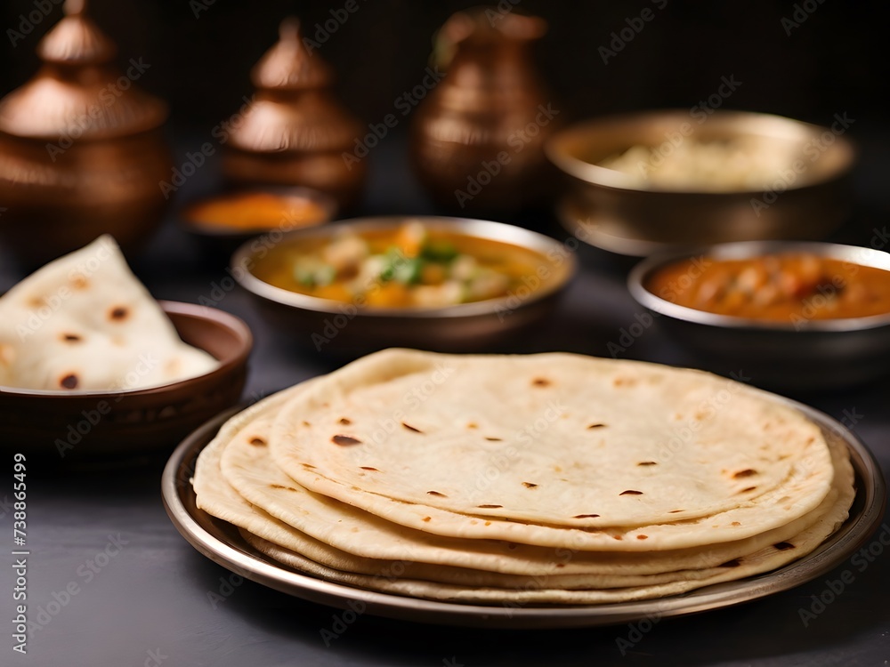Chapati / Tava Roti also known as Indian bread or Fulka/phulka. Main ...