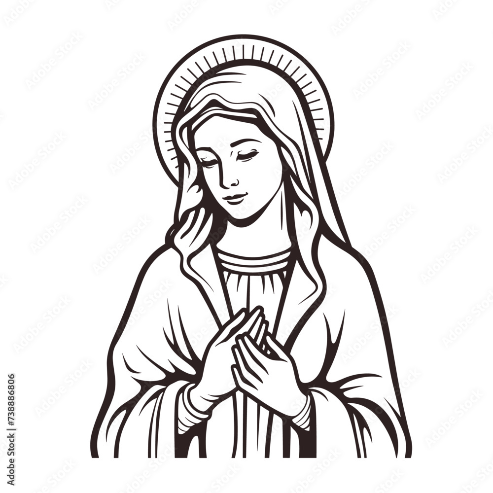 Our Lady Virgin Mary Mother of Jesus, Holy Mary, madonna, vector ...
