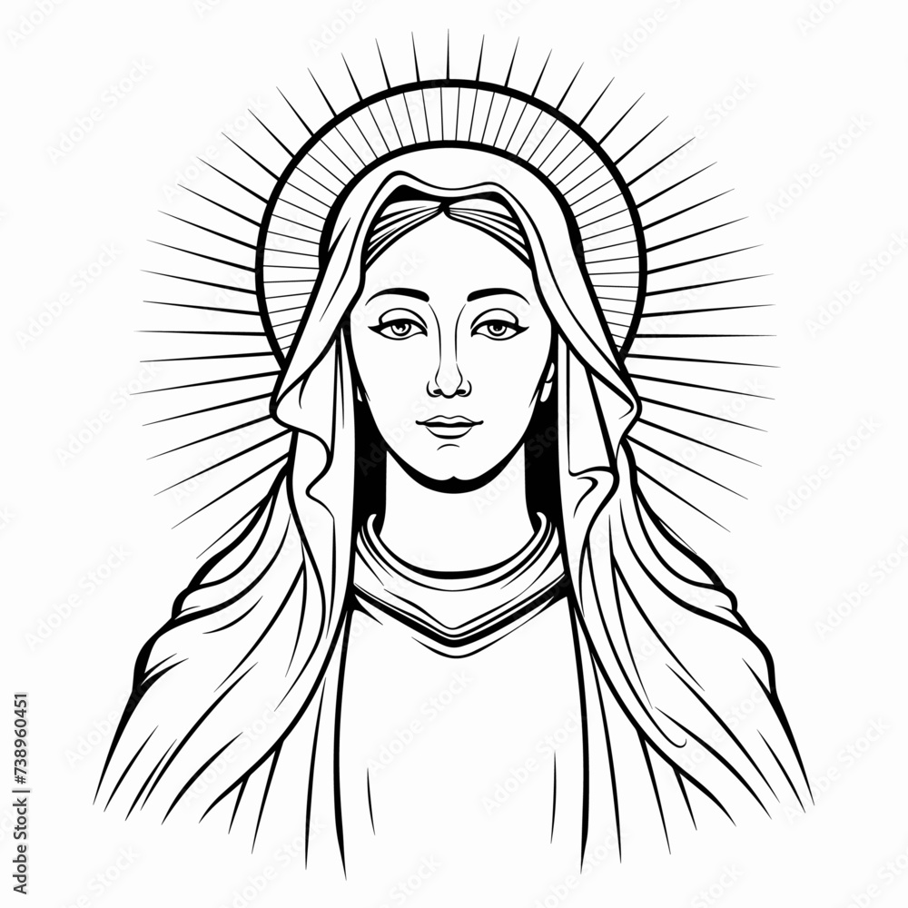 Our Lady Virgin Mary Mother of Jesus, Holy Mary, madonna, vector ...