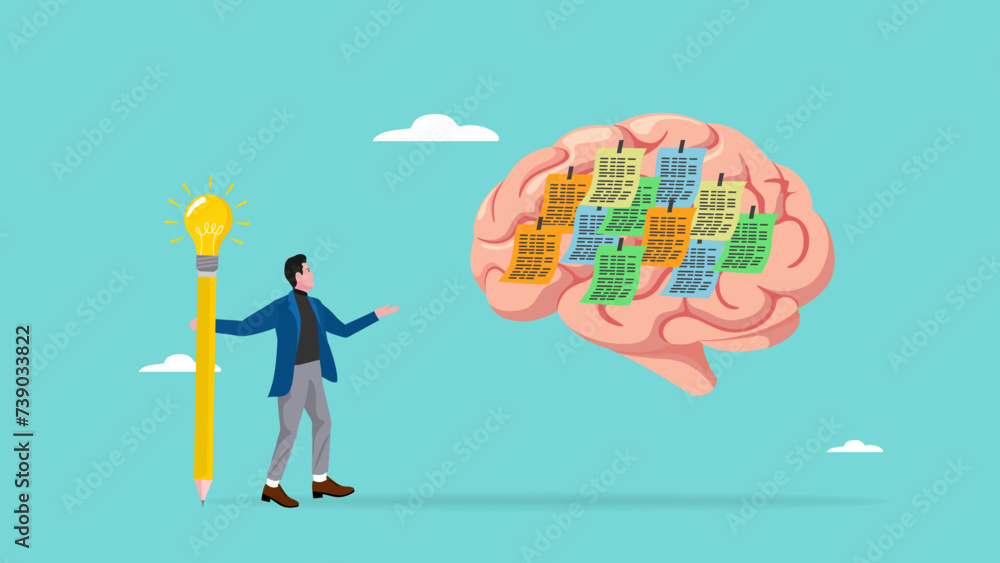 idea memory, reminder of productive plans or new business strategy ...
