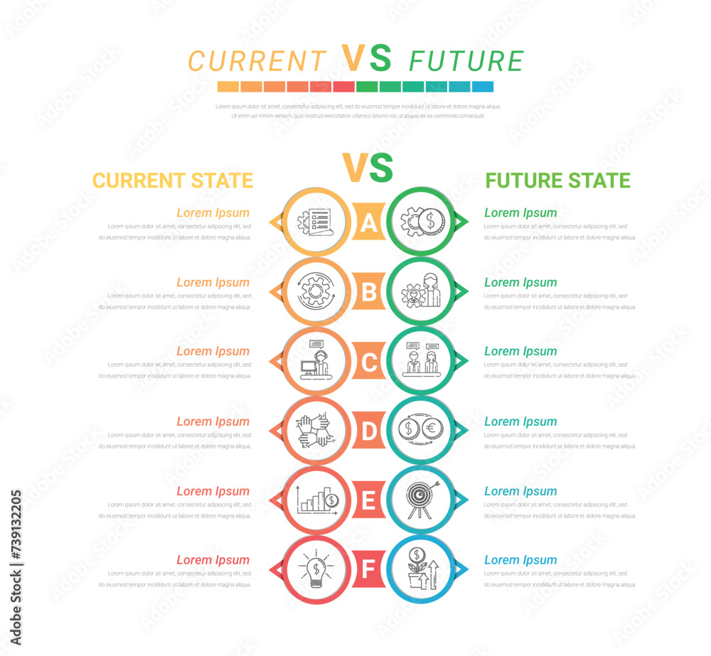 Versus infographic, Current versus future, business infographic concept ...