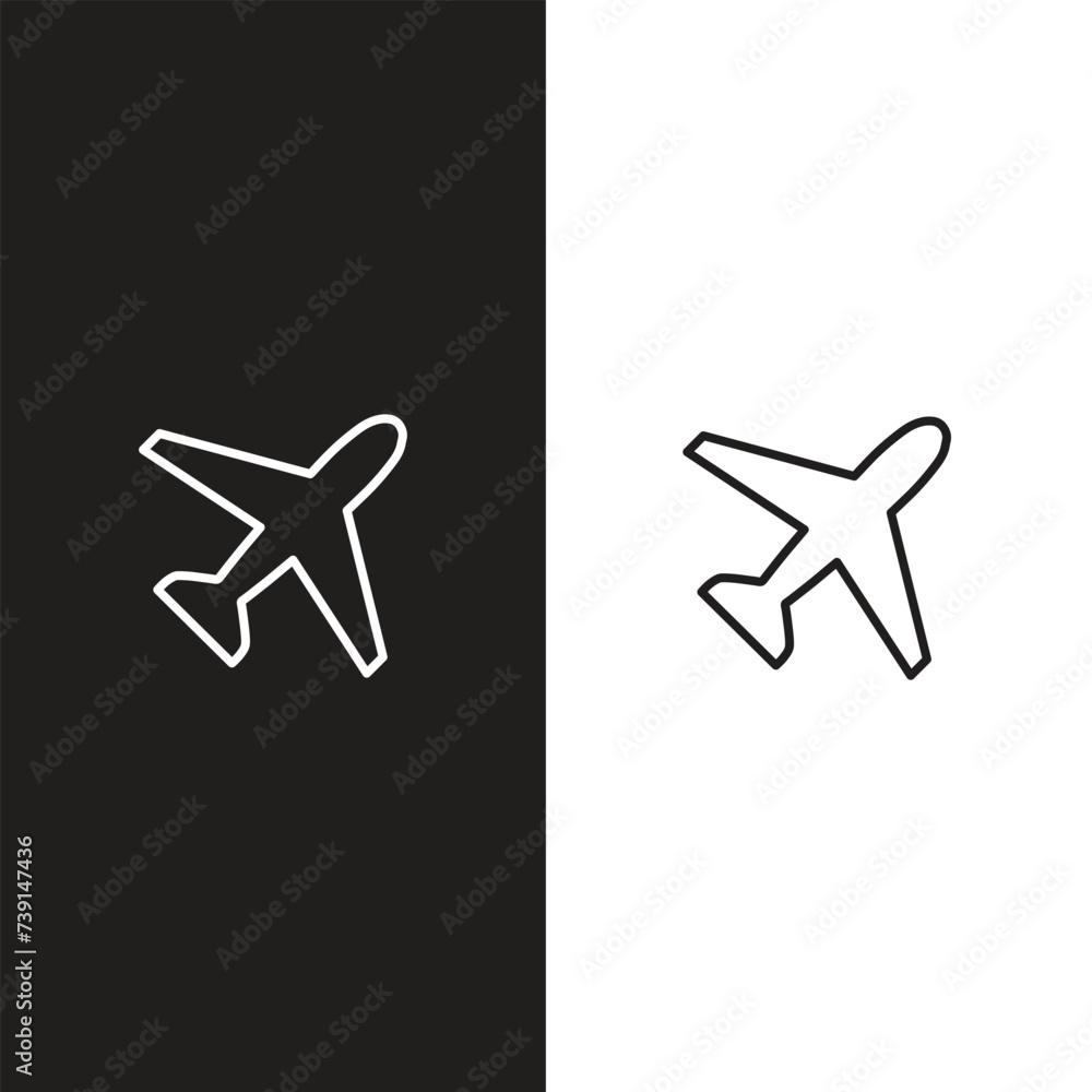 Airplane icon takeoff logo black pictogram set vector or plane take off ...