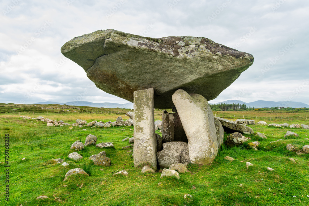 Kilclooney Dolmen, one of Ireland's portal-tombs or dolmens, located in ...