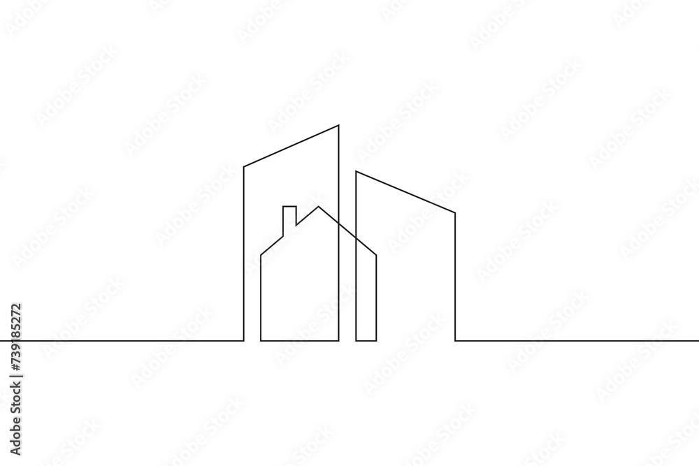 Minimal house logo design. Building structure symbol. Construction of ...