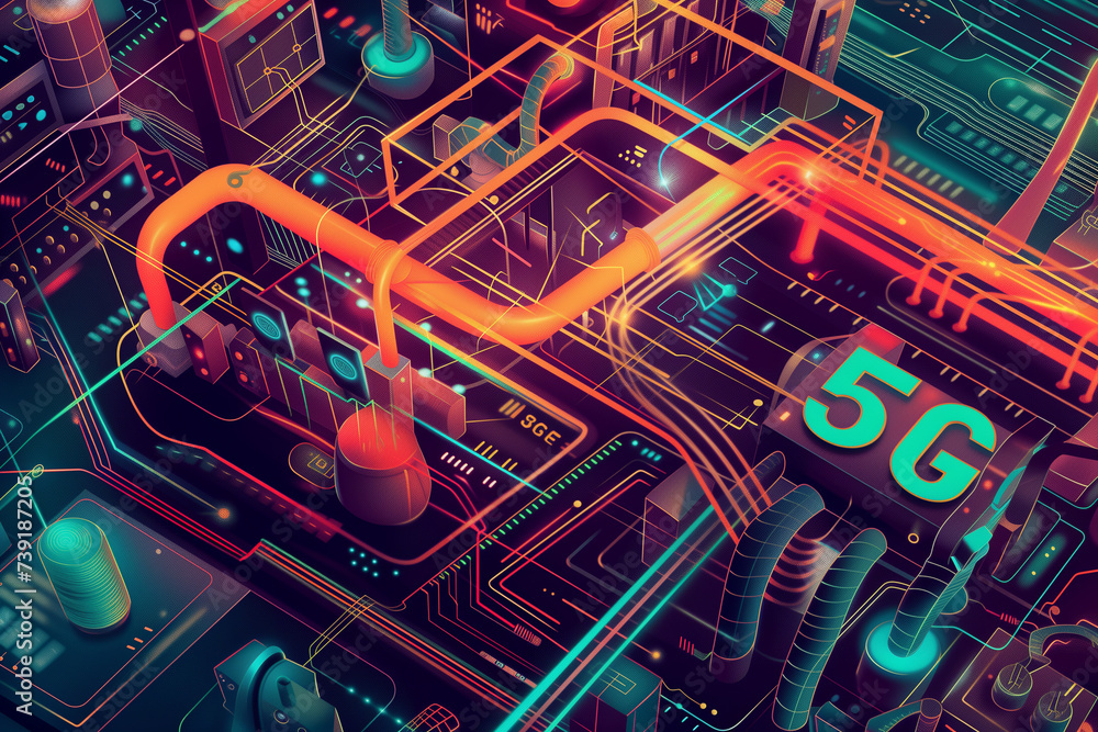 ภาพประกอบ Stock An abstract conceptual visualization of 5G technology ...