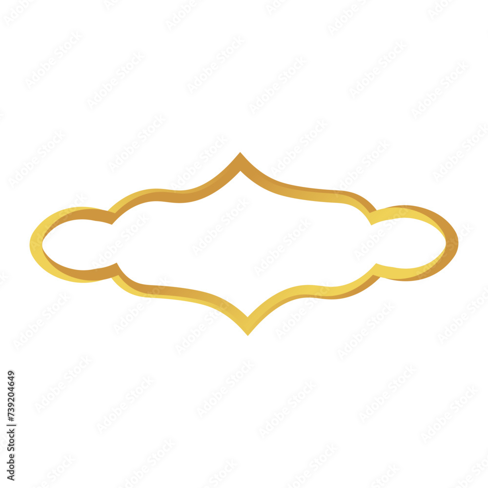 Set isolated arabic gold frame. 3D rendering of Islamic architectural ...