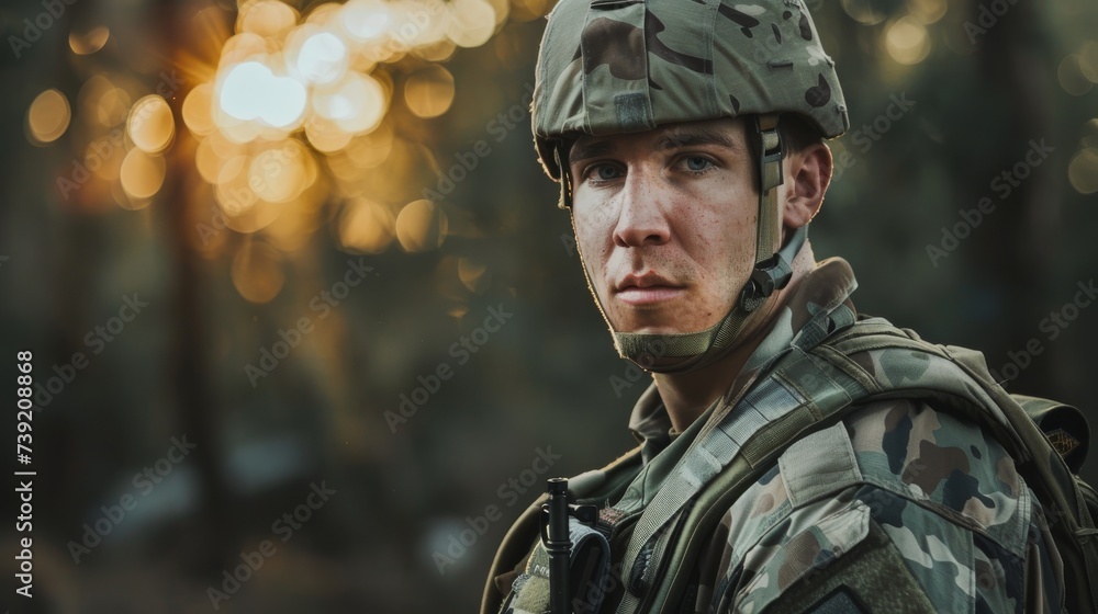 A camouflaged soldier stands tall, his face hidden but his bravery ...