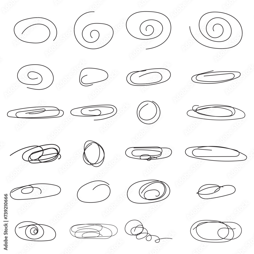 Hand drawn dividers set. Underline ink pen strokes, marker lines and ...