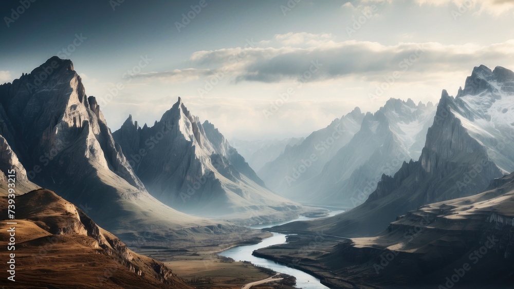 A unique and diverse mountain range, with huge cliffs and rivers ...