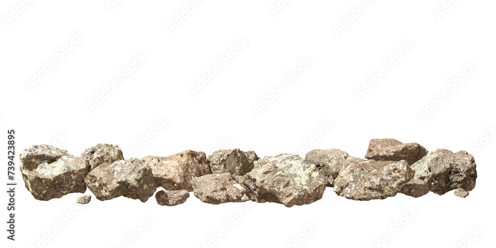 Realistic natural stones landscape elements on transparent backgrounds ...