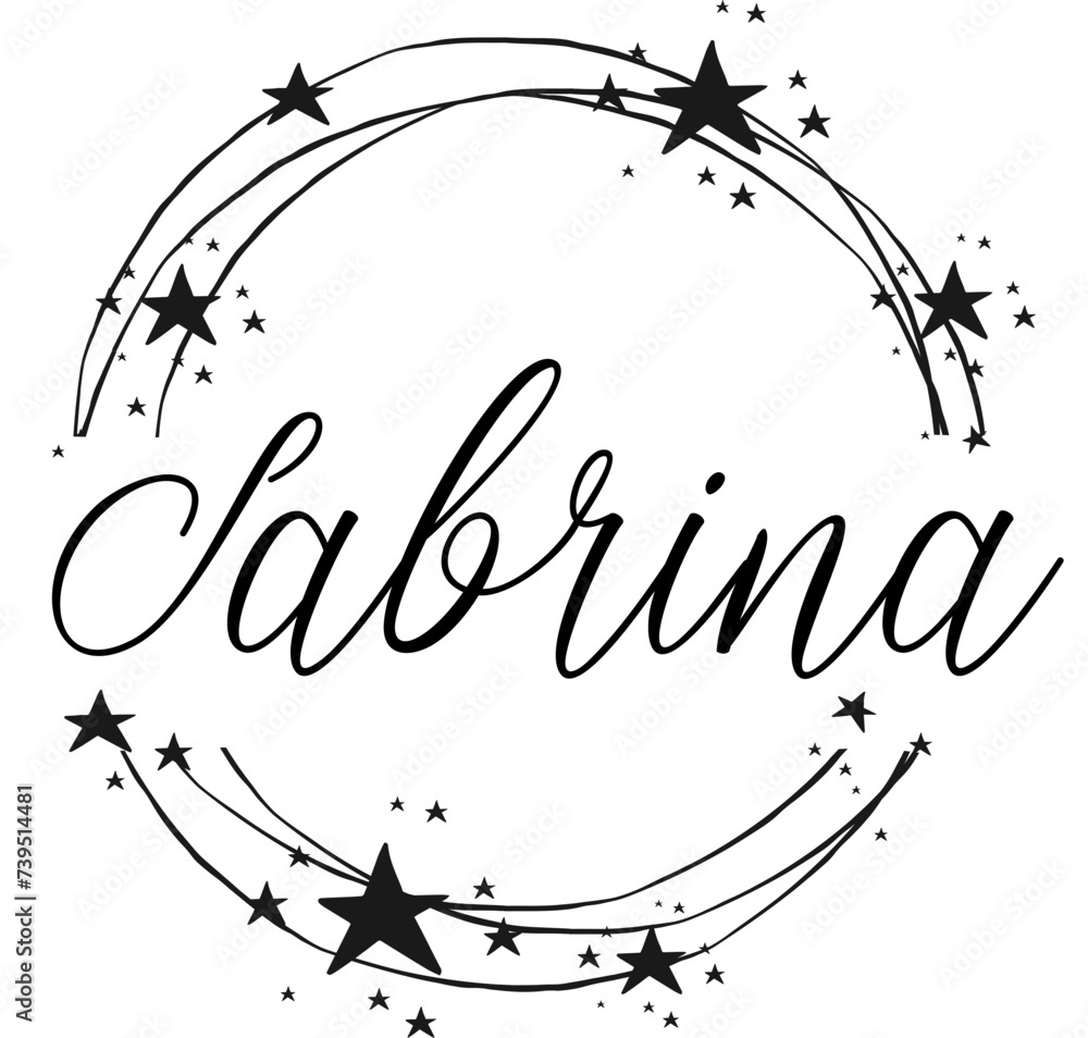 Image vectorielle Stock Sabrina - name written between circles and ...