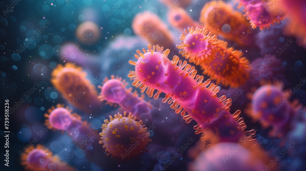 Explore microscopic landscape, viruses and bacteria exhibit array of ...