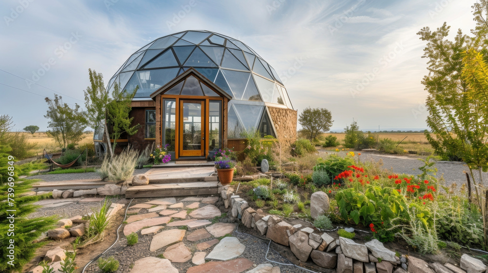 Live offthegrid in style in this unique home featuring a geodesic dome ...