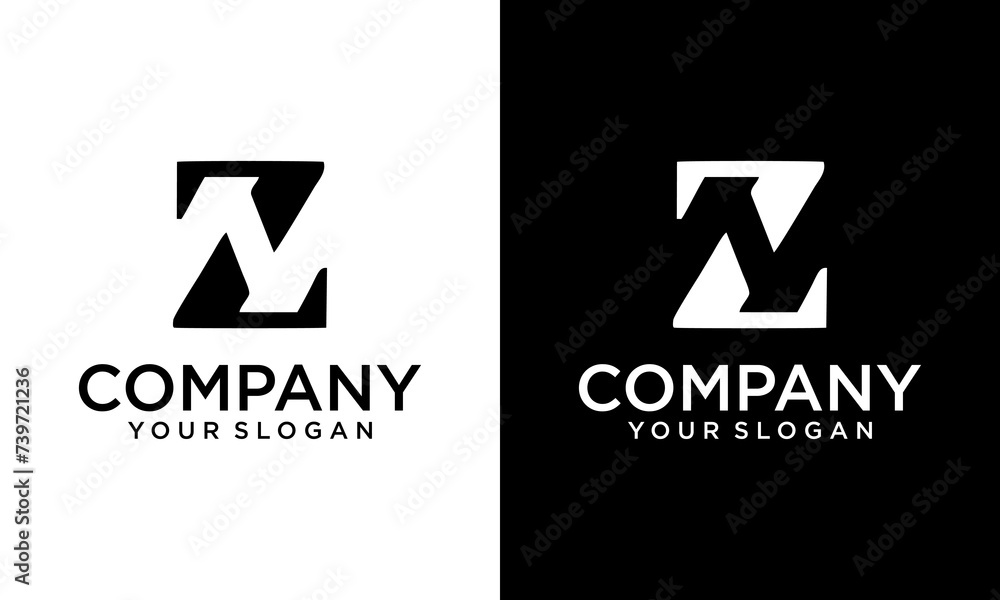 Minimalist abstract letter ZN logo. This logo icon incorporate with two ...