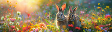 Bunny Meadow Easter Spring Free Stock Photo - Public Domain Pictures