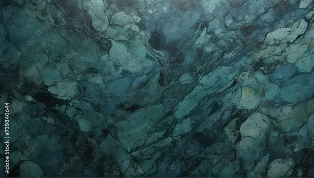 Dark blue green background texture, marbled stone or rock textured ...