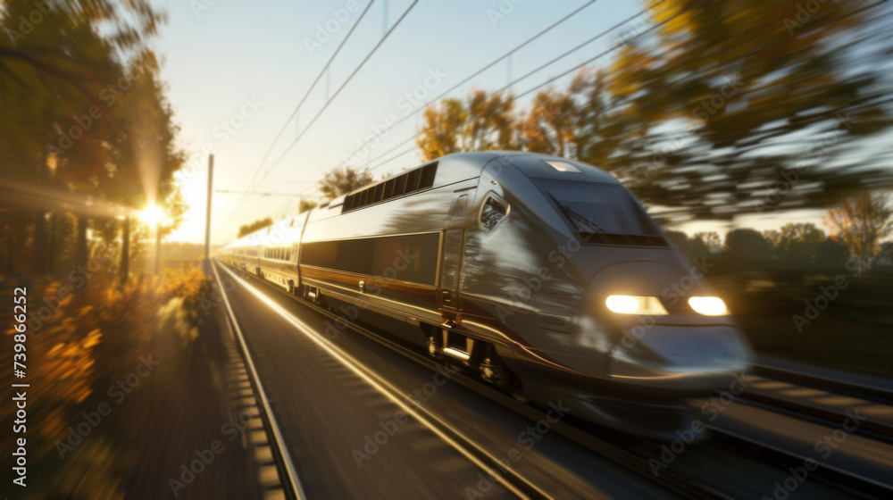 Photo Stock High-speed bullet train Сutting edge technology innovation ...