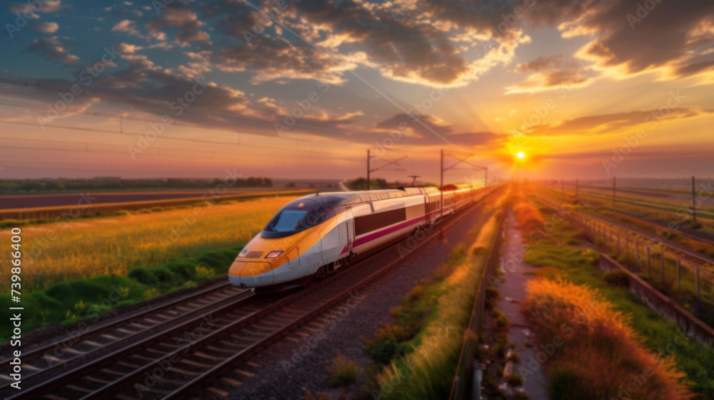High-speed bullet train Сutting edge technology innovation enabled the ...