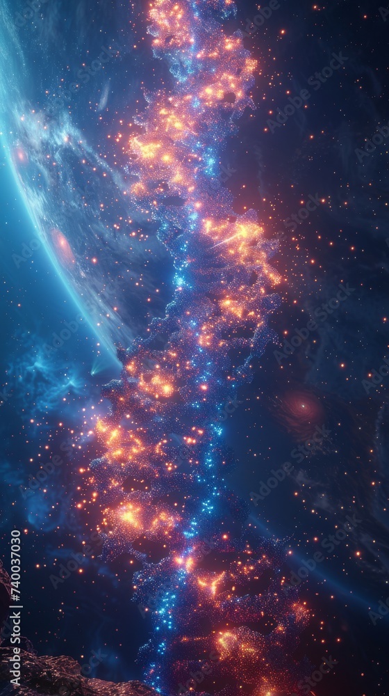 DNA polymerase assembling the stars along the Milky Way its process a ...