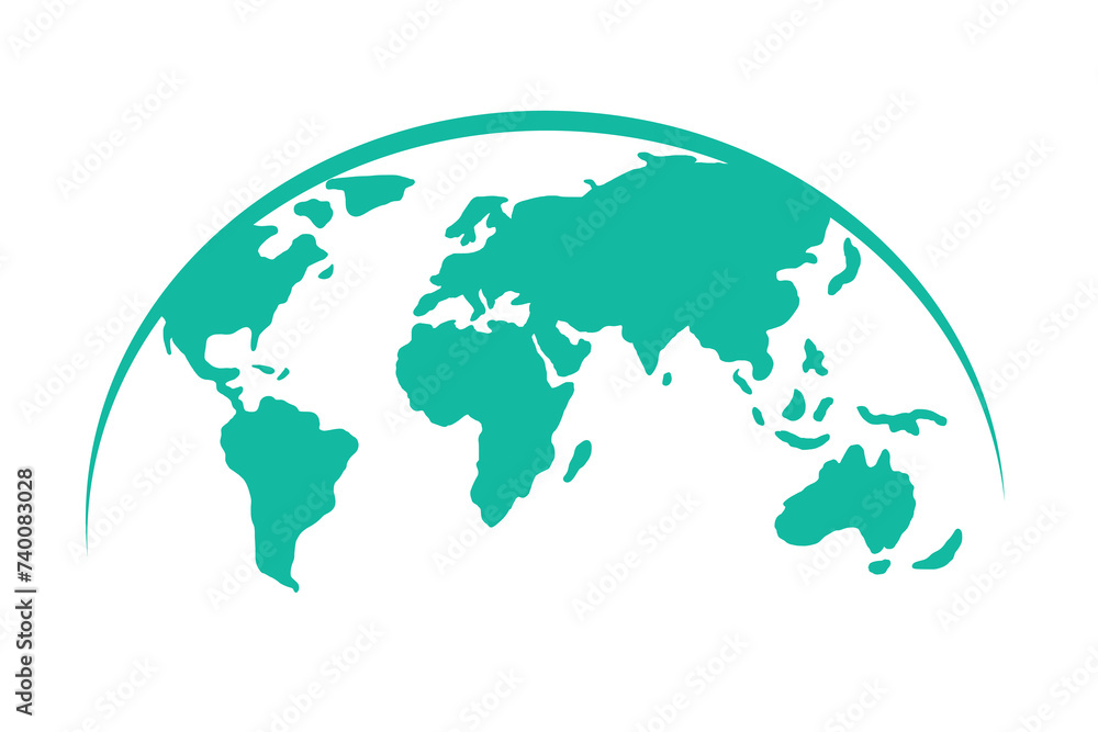 vector Globe Map Template Monochrome Design for Education, Science, Web ...