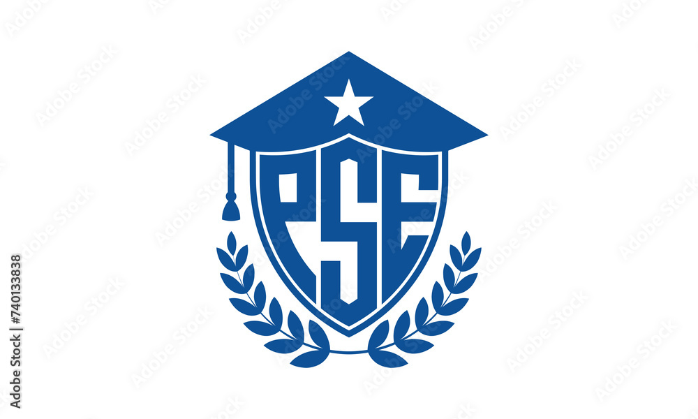 PSE three letter iconic academic logo design vector template. monogram ...