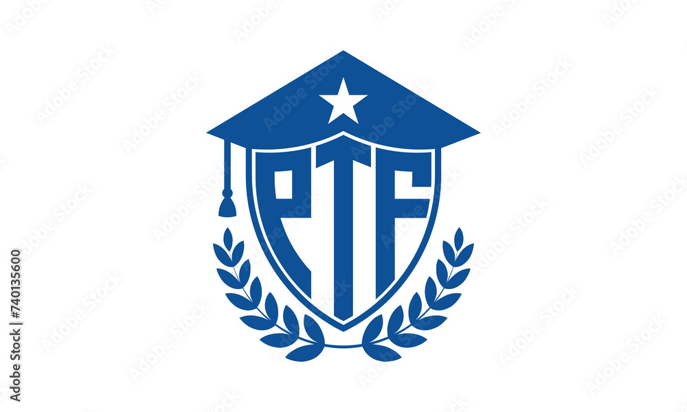 PTF three letter iconic academic logo design vector template. monogram ...
