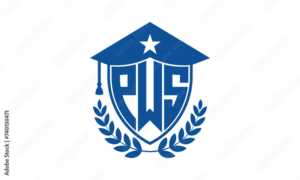 PWS three letter iconic academic logo design vector template. monogram ...