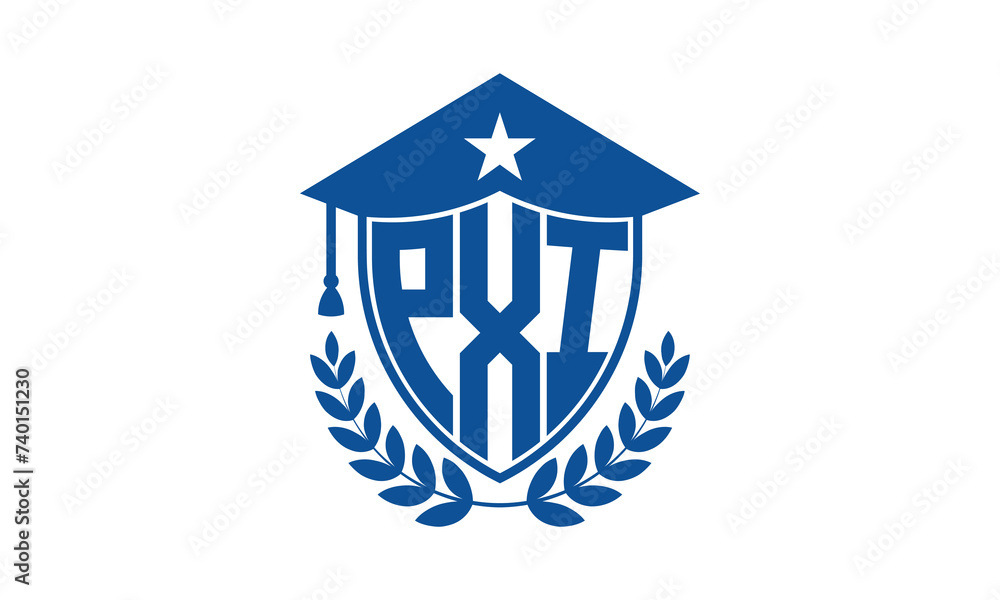 PXI three letter iconic academic logo design vector template. monogram ...