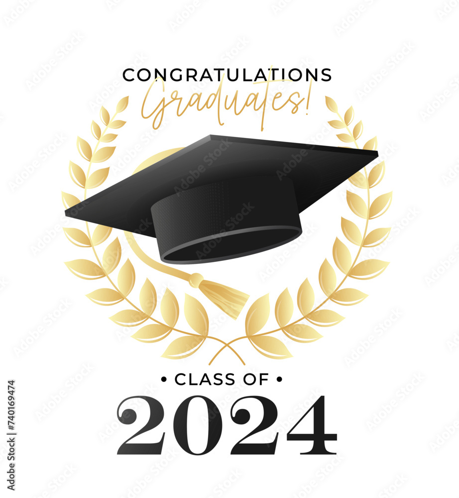 Congratulations graduates class of 2024 design template with academic ...