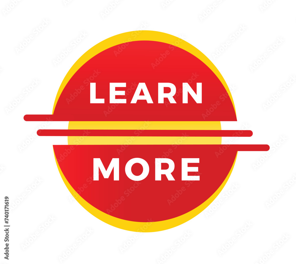 learn more sign, red label for banner modern style. Vector design for ...