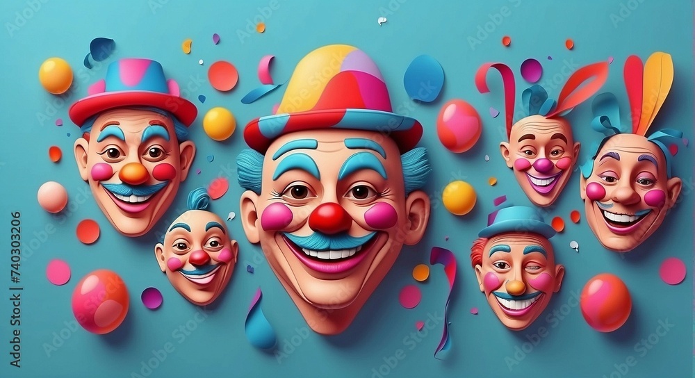 April fools day. April 1st. Fools. Mask of laughter and smiles. Joy and ...