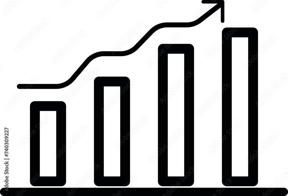 graph with arrow chart with arrow Growth Diagram and Bar Chart Stock ...
