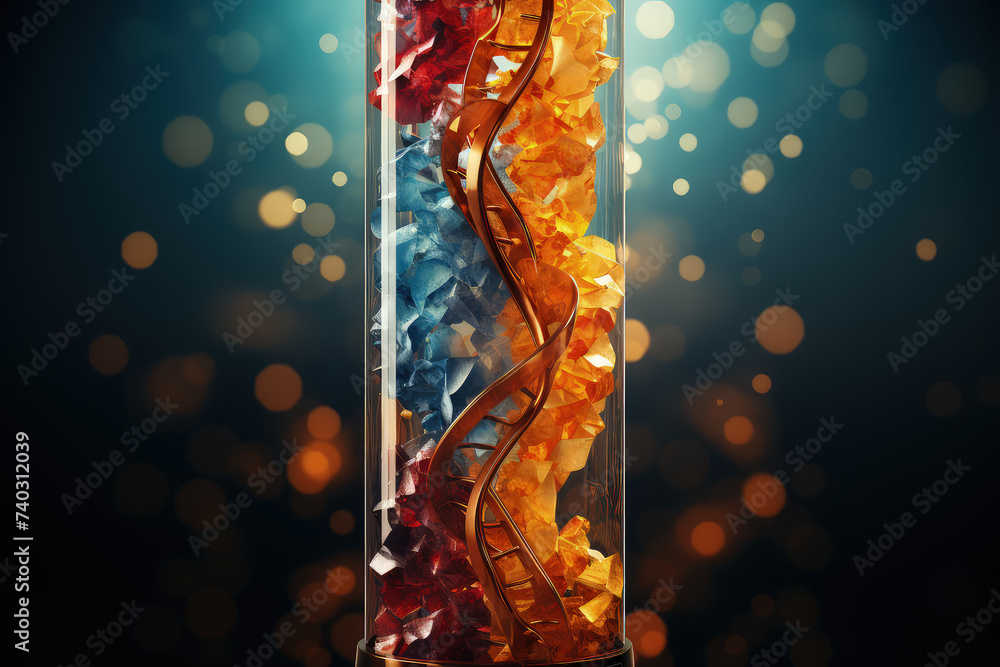 Glass vase with intricate spiral design etched on its inside surface ...