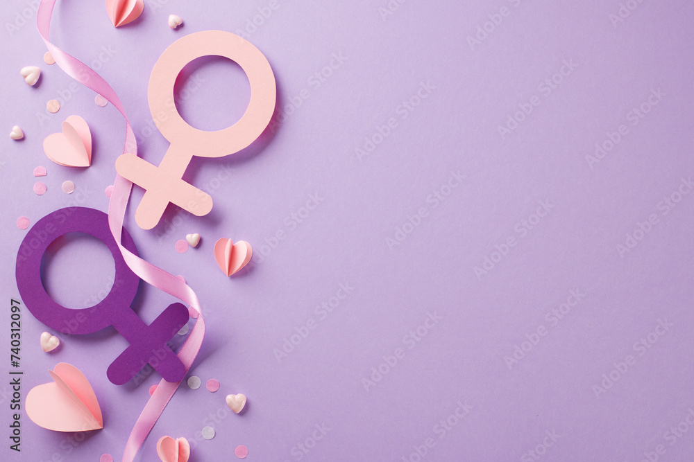 Honoring the spectrum of womanhood: strength in every shade. Top view ...