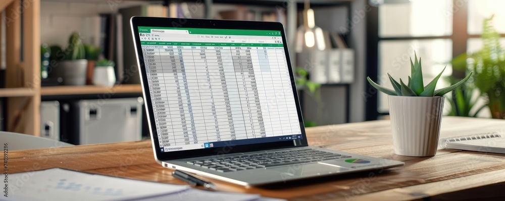 Data and graphs in spreadsheet documents for online analysis Stock ...