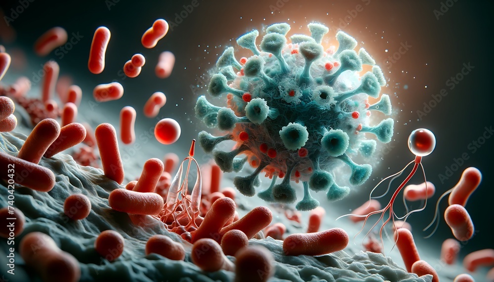 Virus attack, Cancer cell metastasis disease anatomy, 3d visualization ...