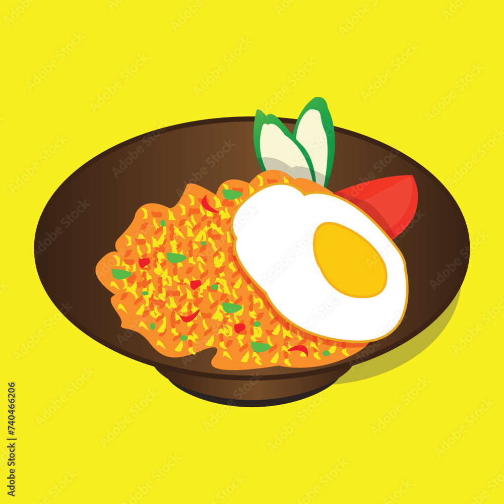 Cute and funny fried rice ora "Nasi Goreng", a traditional delicious ...