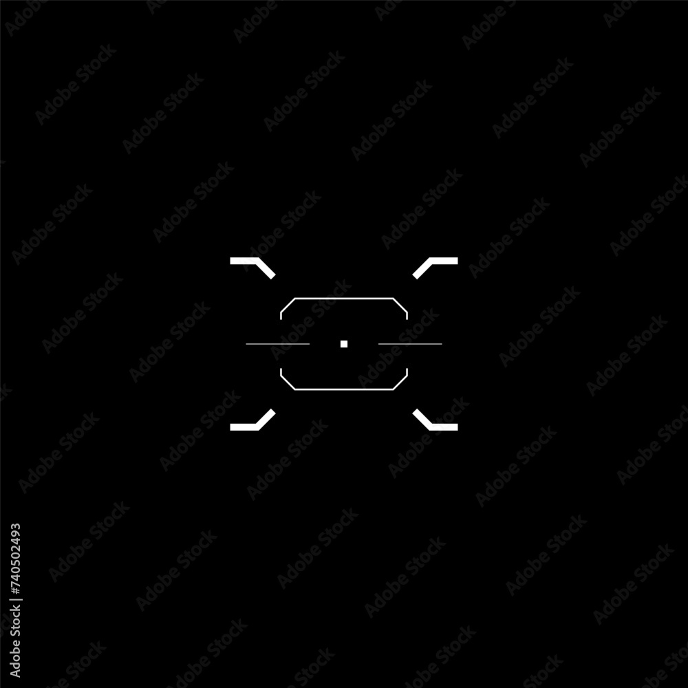 Vector de Stock Cyberpunk aim, tech style target, HUD sight, virtual ...
