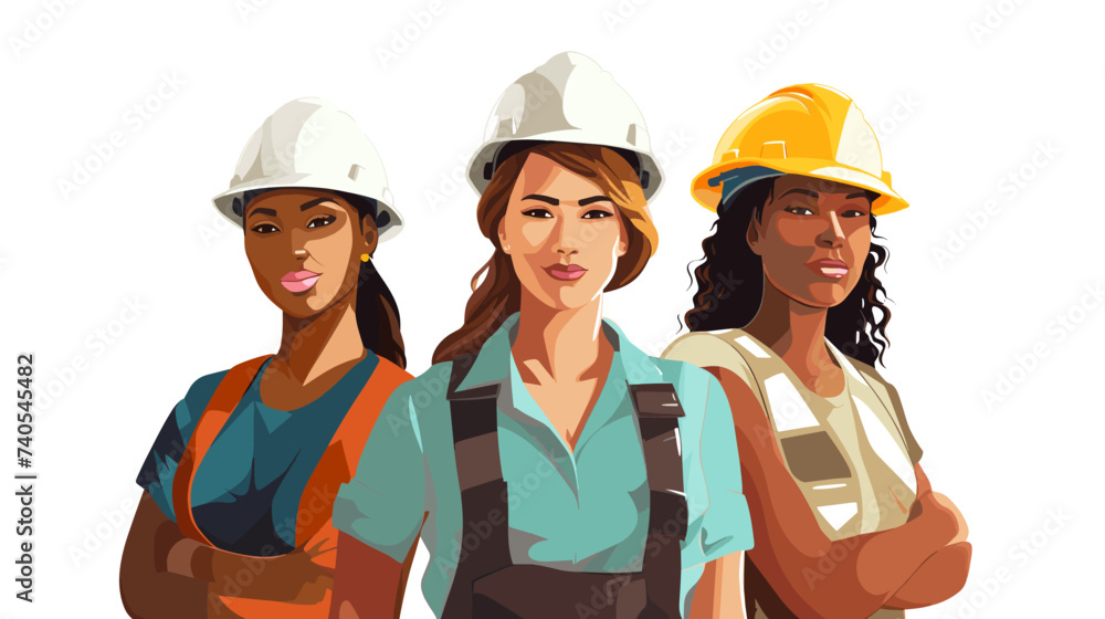 Diverse workers isolated flat cartoon people vector set. Builders and ...