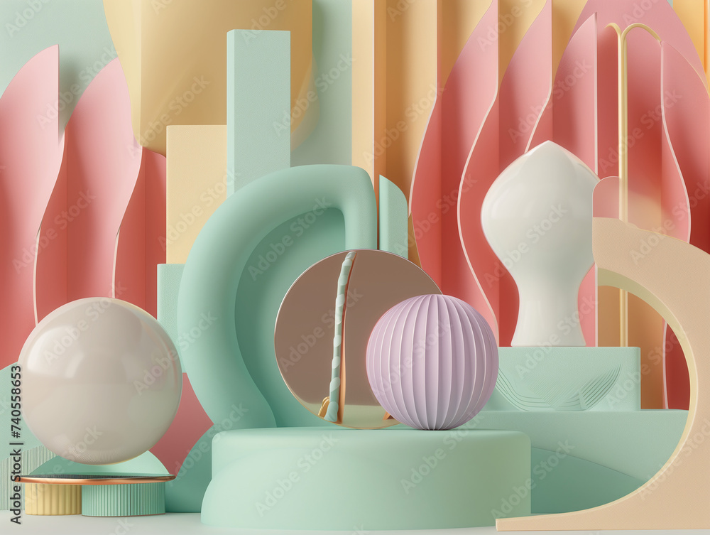 Unveiling Abstract Aesthetics: 3D Geometric Shapes with Ambient Colors ...