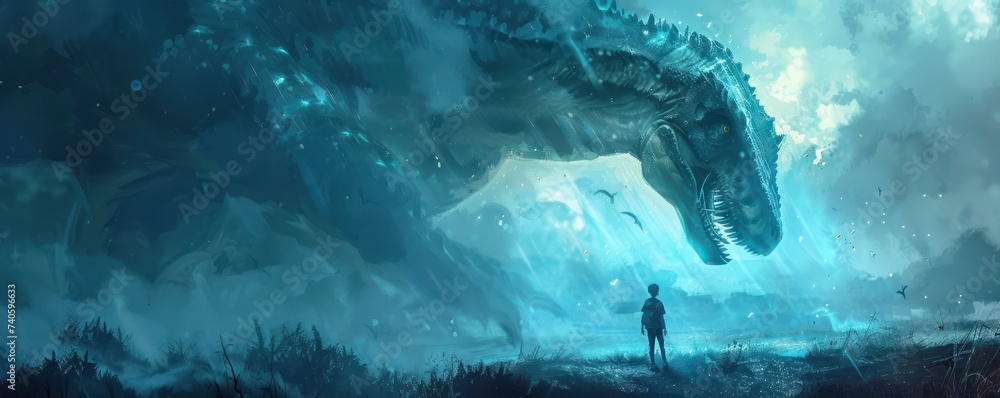 Traveling through time time traveler dinosaur ancient Earth dawn time ...