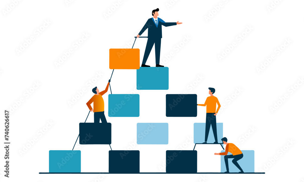 Businessman, CEO, reorganize employee role chart; reorganize ...