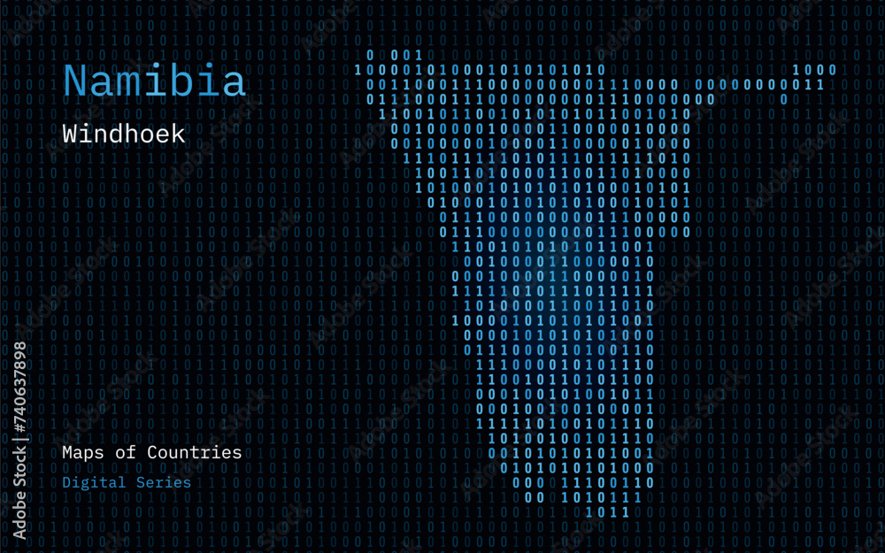 Vector de Stock Namibia Map Shown in Binary Code Pattern. TSMC. Matrix ...