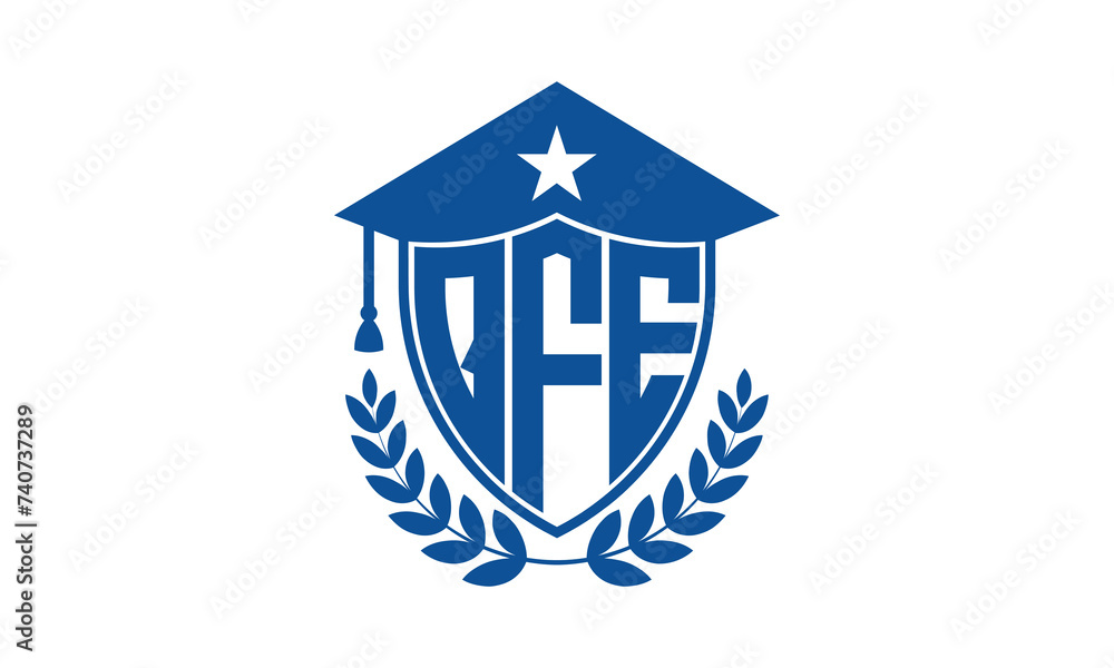 QFE three letter iconic academic logo design vector template. monogram ...