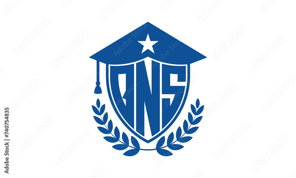 Vector de Stock QNS three letter iconic academic logo design vector ...