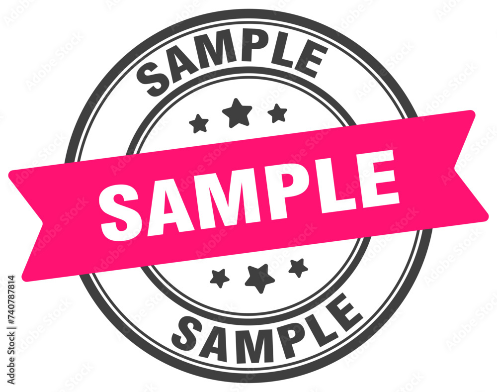 sample stamp. sample label on transparent background. round sign Stock ...